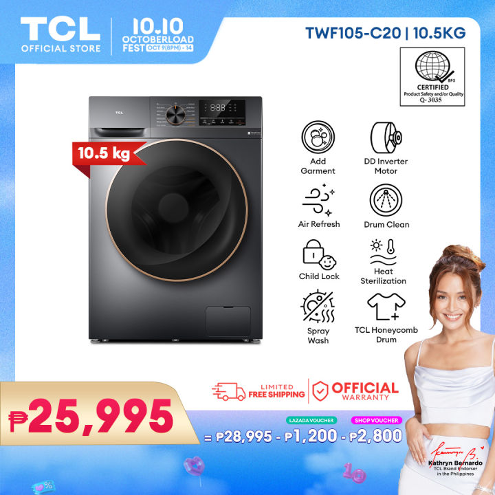 TCL 10.5KG Inverter Front Load Washing Machine (Fast Washing and Drying ...