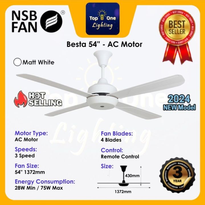 🔥CLEARANCE SALE🔥NSB BESTA 54'' AC Ceiling Fan / Super Wind / 家用风扇 ...