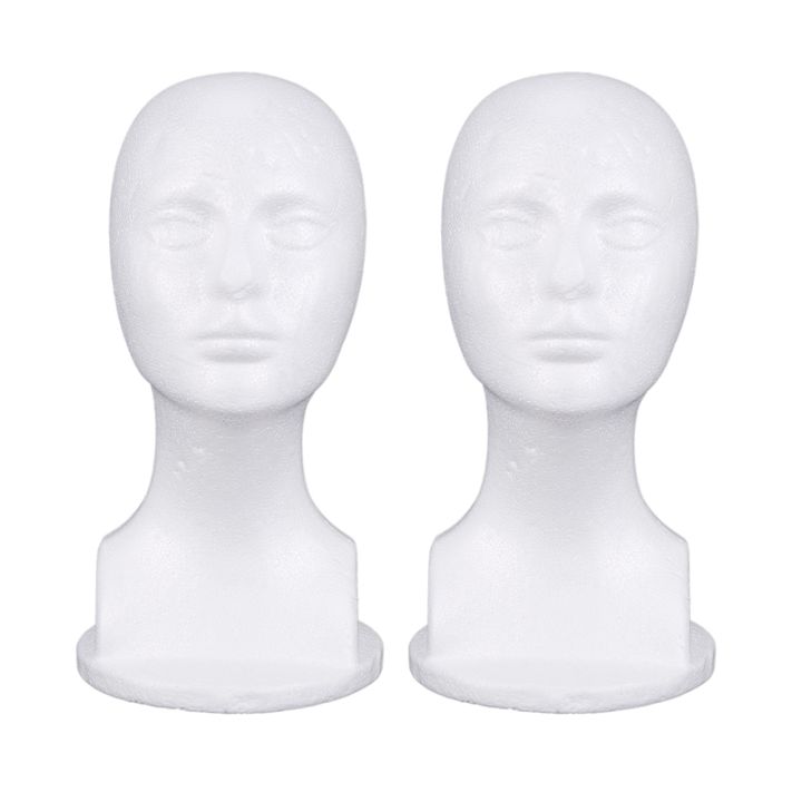 2X Styrofoam Mannequin Foam Head Model Glasses Hat Wig Display Stand ...