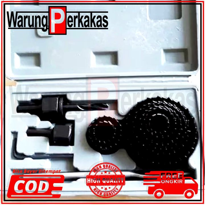 Set Mata Bor Pelubang Kayu PVC Fiber Matabor Lobang Pintu Holesaw Kit ...