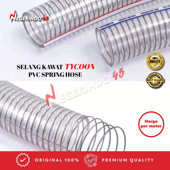 Selang kawat 3/8 1/2 5/8 3/4 1" inch pvc spring hose ( per meter ...