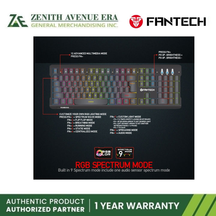 Fantech K612 Soldier RGB Gaming Keyboard Black | Lazada PH