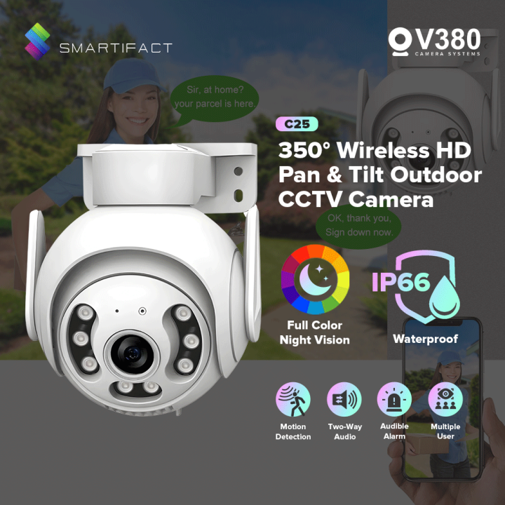 V380 C25 3MP HD Outdoor CCTV Camera IP66 Waterproof Full Color Night ...