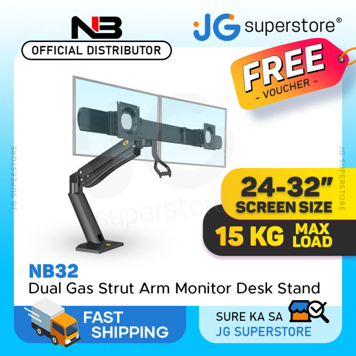 North Bayou NB32 Heavy Duty Dual VESA Monitor Mount (24" to 32" Screens ...