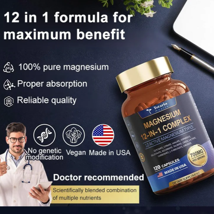Magnesium Glycinate Complex Capsules Triple Magnesium Nutritional ...