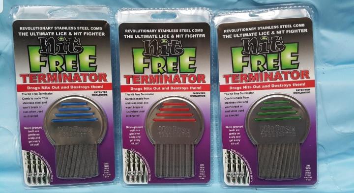 Nit Free Terminator Lice Kuto Stainless Steel Microgrooved Comb ...