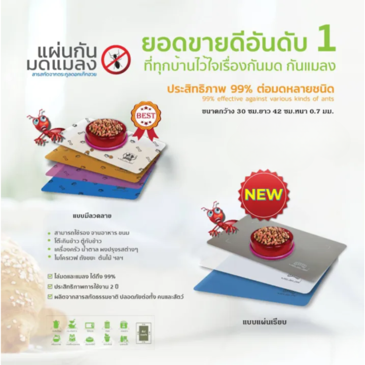 Anti Ant Pad แผ่นกันมด ของแท้ กันแมลงขึ้นอาหาร สำหรับน้องหมาแมว ...