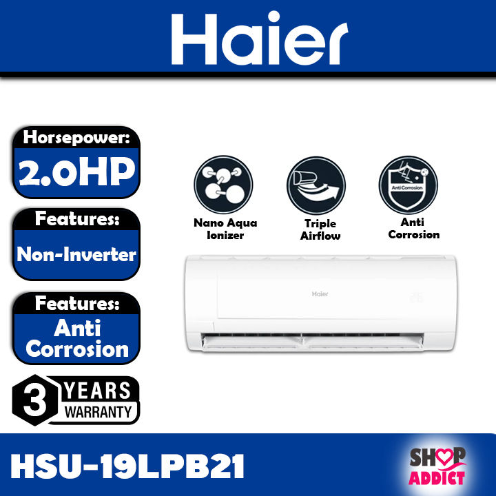 HAIER NON-INVERTER SERIES Air Conditioner HSU-19LPB21 2.0HP Aircond ...