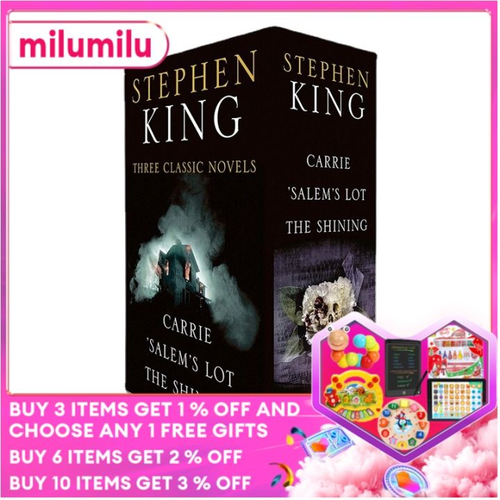 milumilu Stephen King 3 Classic Novels Box Set Carrie Salem's Lot The Shining 3 Original English ...