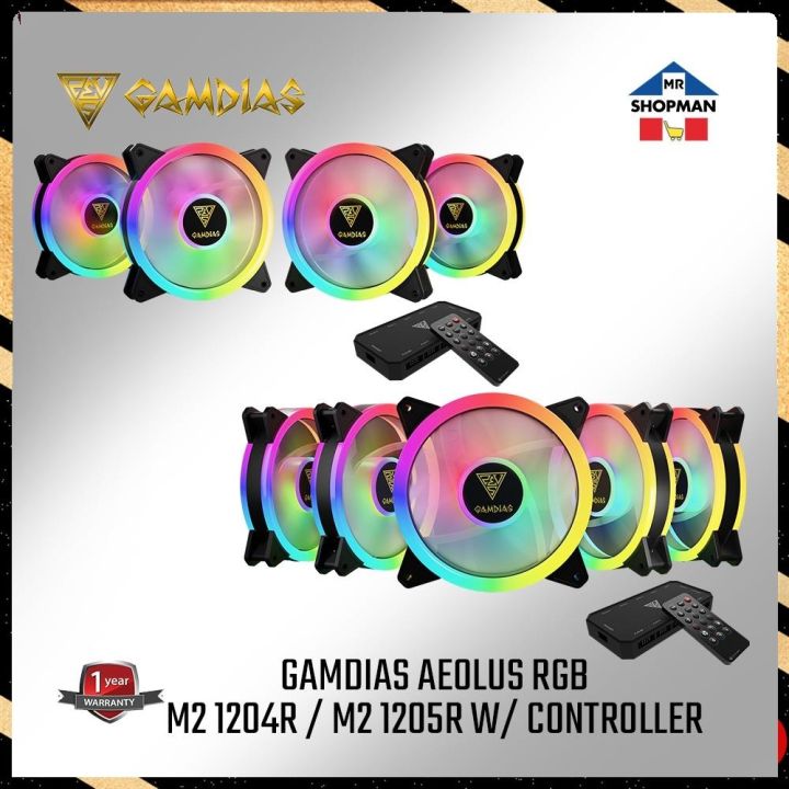 Gamdias Aeolus M2 1204R 4 in 1 / M2 1205R 5 in 1 RGB Fan w/ Controller ...