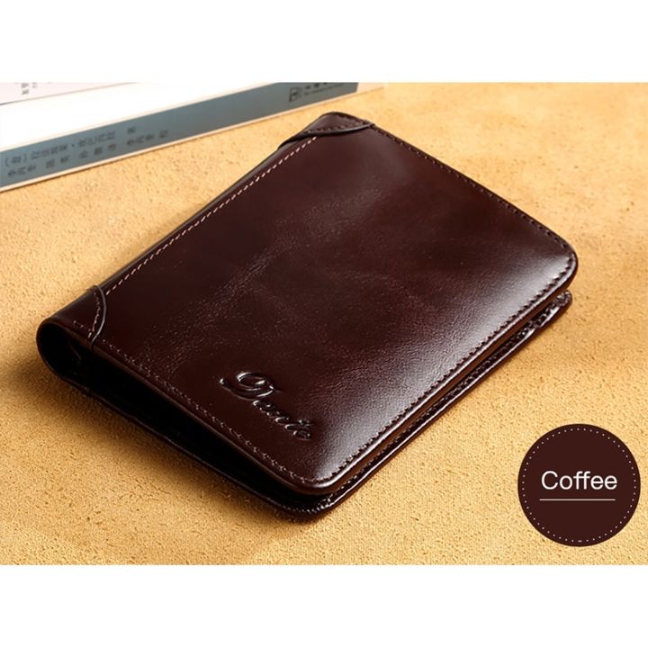 Dante Men Wallet Genuine Leather Retro Vertical Bifold Wallets with ...
