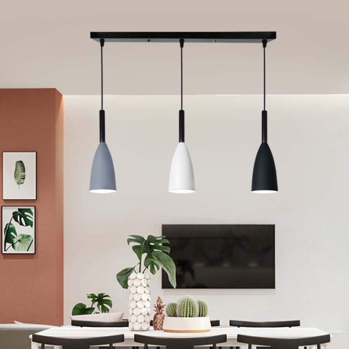 Simple Pendant Lamp Hanging Light (Black / Grey / White) Set Of 3 With ...