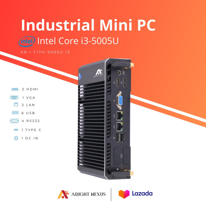Aright Nexus Industrial Mini PC Intel Core i3-5005U (Model: AR-I F17H ...