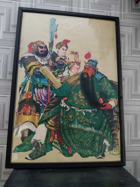 Poster Kwan Kong dan Pengawal Bingkai Kaca Kuno Jadul Antik | Lazada ...