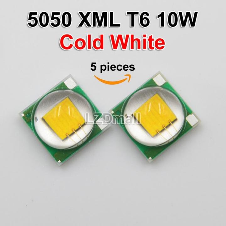 5 ชิ้น SMD LED 5050 XML T6 อบอุ่นสีขาว/เย็นสีขาว/สีขาว 10 วัตต์พลังงาน ...