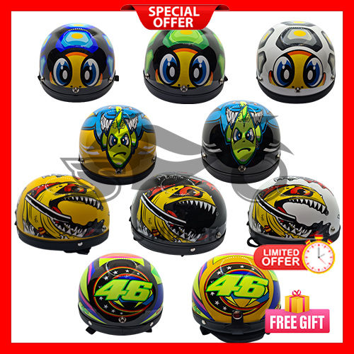 HALF HELMET SEPARUH TOPI HALMET ABC NOT MHR OEM TURTLE KURA KUAR-KURA ...