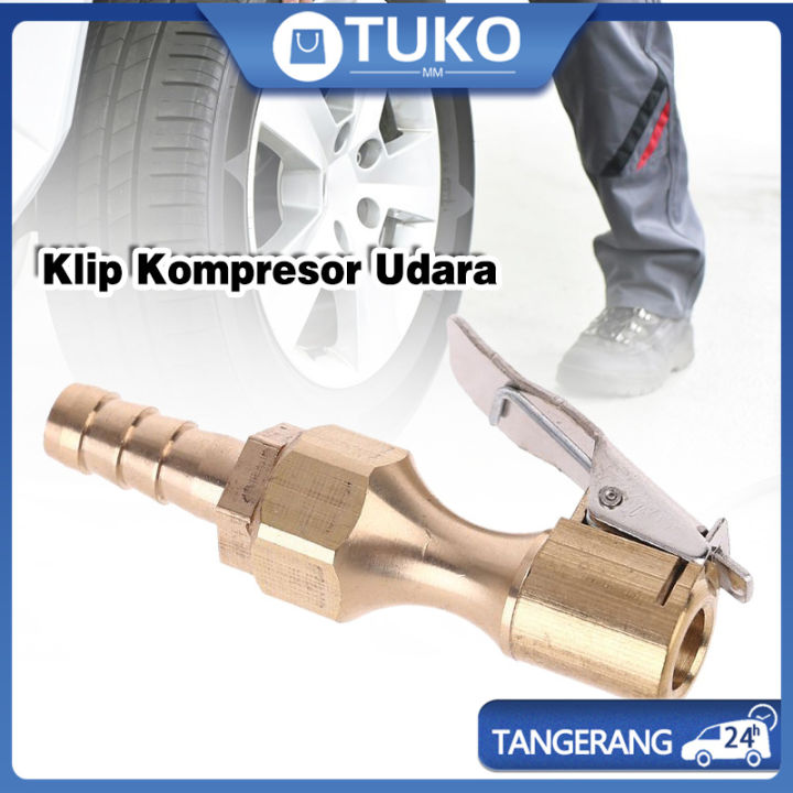 1/4Inch Kepala Pompa Angin Kuningan 8mm Adaptor Kompresor Angin Ban ...