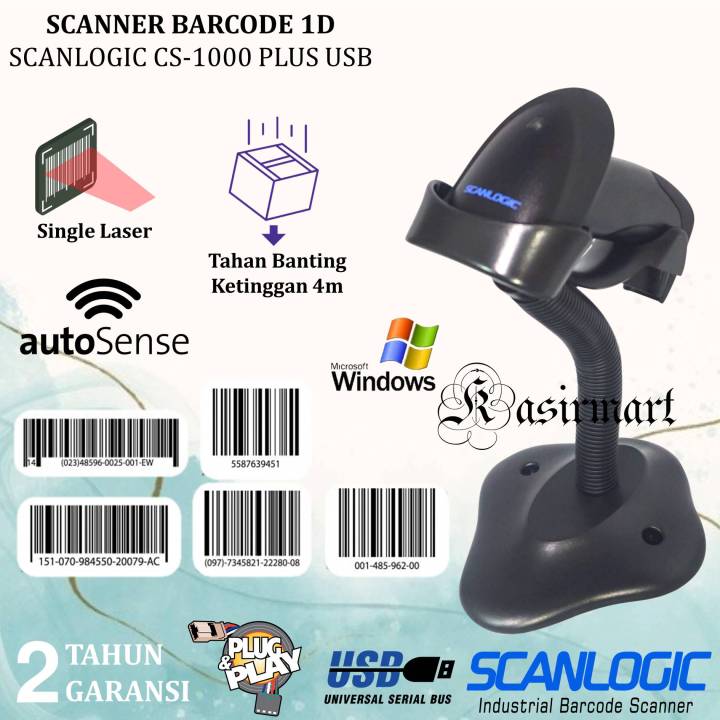 Scanlogic CS-1000 Plus USB Scanner Barcode 1D Plus Stand Scanlogic CS ...