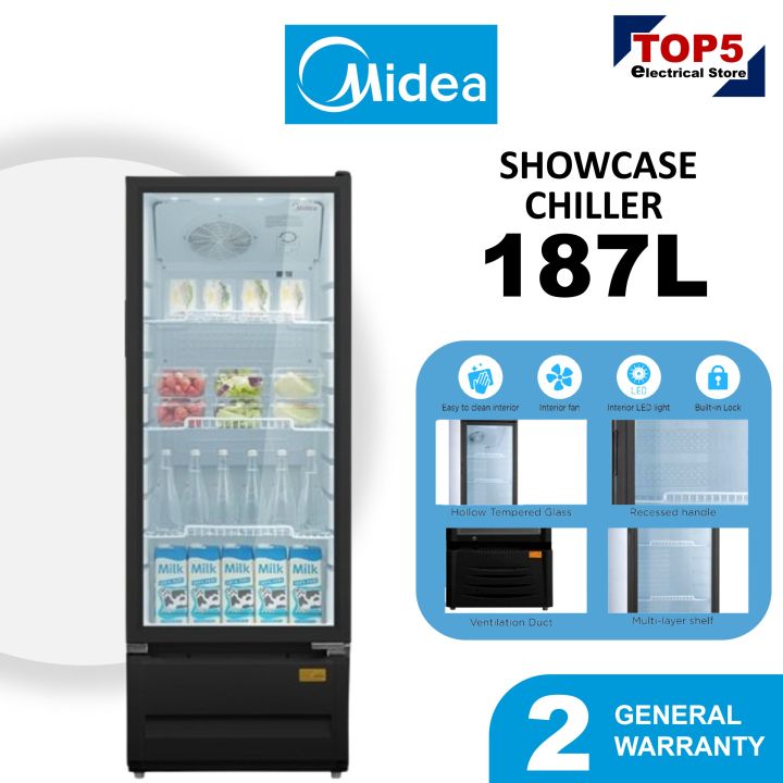 Midea Showcase Chiller (187L / 211L / 310L) MSC-186BE / MDRZ262FGG30 ...