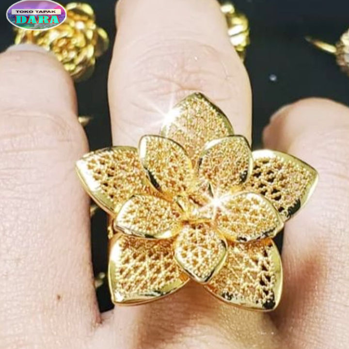Cincin Wanita Model Mawar Gold Perhiasan Xuping Anti Karat | Lazada ...