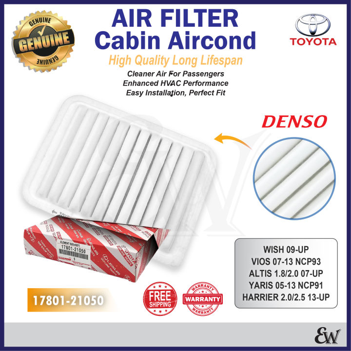 Original Toyota Vios Yaris Ncp93 Altis ZZE 2008 Wish ZNE20 Air Filter ...