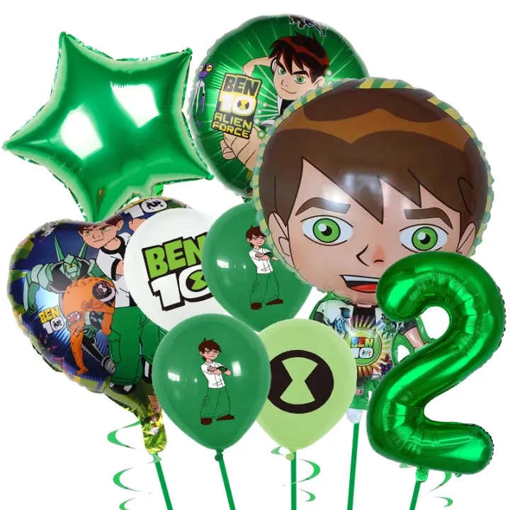 (interesting) Ben Boy Balloons Cartoon Movie BEN10 Green Foil Balloons ...