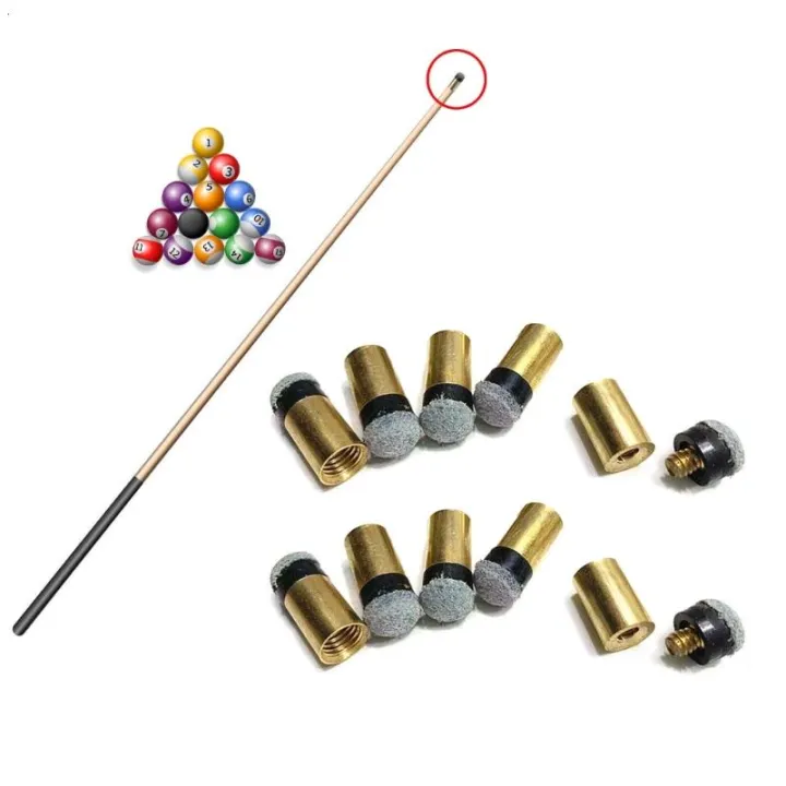 10Pcs Billiards Pool Cue Tip Replacement Coppers PU Leather Pool Cue ...