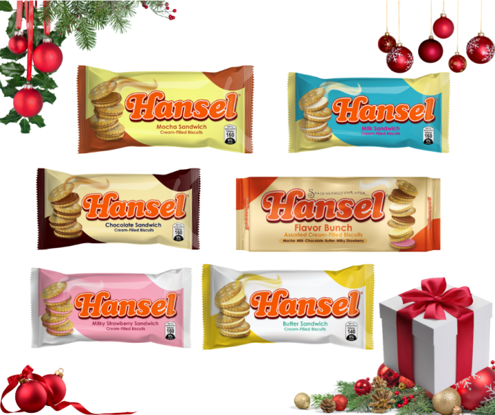 Hansel Sandwich Biscuits 32gx10s | Cream-Filled Snack Packs for Kids ...