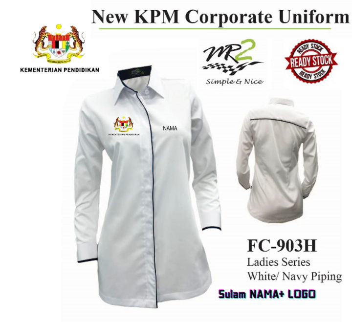 BAJU KORPORAT KEMENTERIAN PENDIDIKAN (LOGO TERBARU 2023) LENGAN PANJANG FC903H (JENAMA MR.2 ...