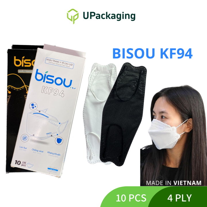 BISOU KF94 4 Ply 3D [10 Pcs/Box] Face Mask Protective Adult Black ...