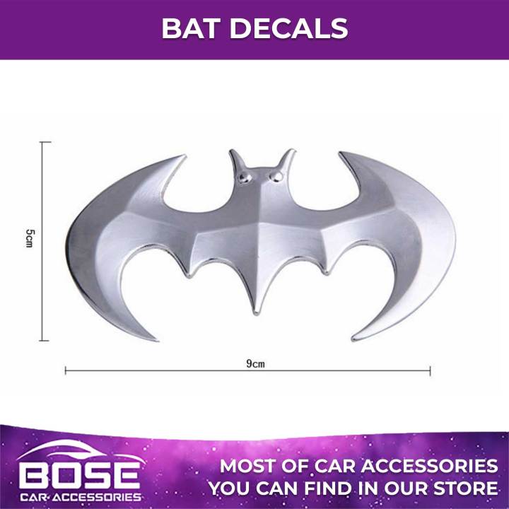 Silver Bat Style Batman Short Wing Sticker Decals Shape Car Motor Decal ...