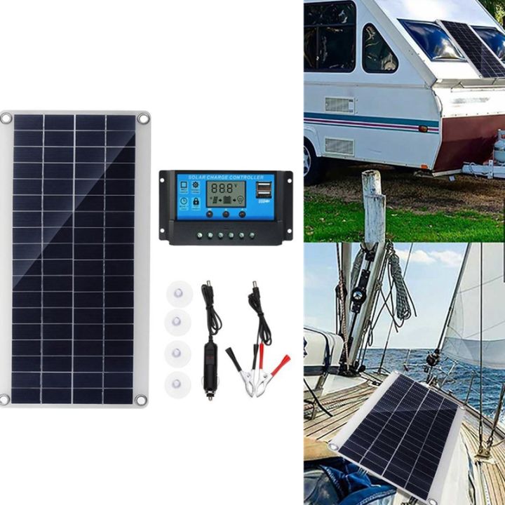 10W Flexible Solar Panel Solar Cells for Car RV Boat Home Roof Van ...