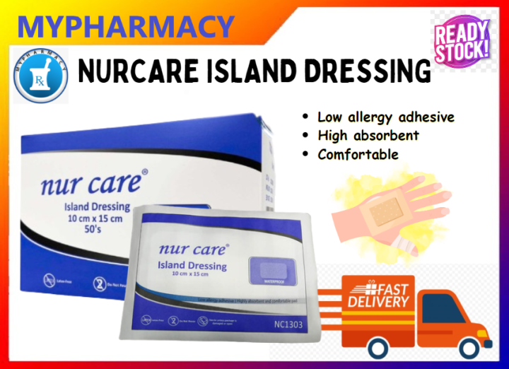 NURCARE Wound Dressing Plaster Island Dressing 10cm x 15cm | Lazada