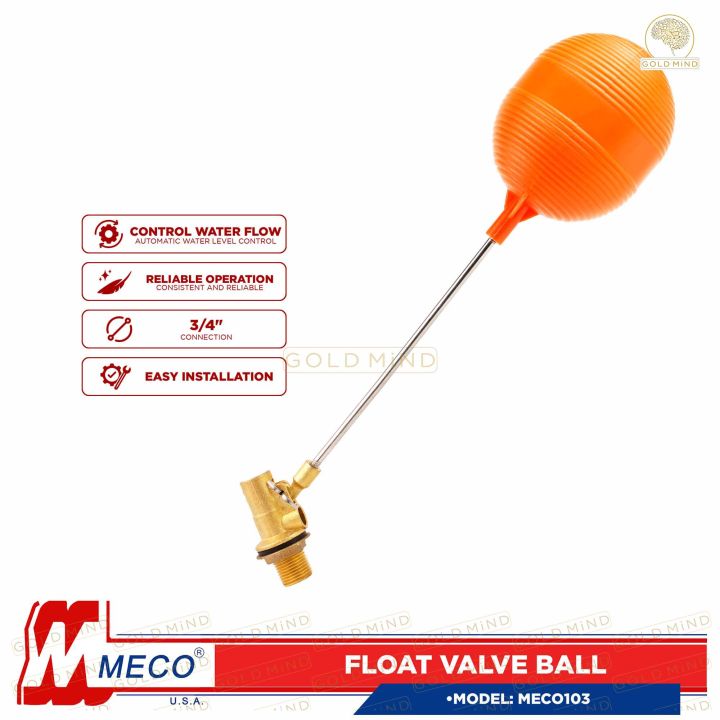 MECO Brass Float Valve with Ball (1/2 and 3/4) - Gold Mind Everyday Low ...