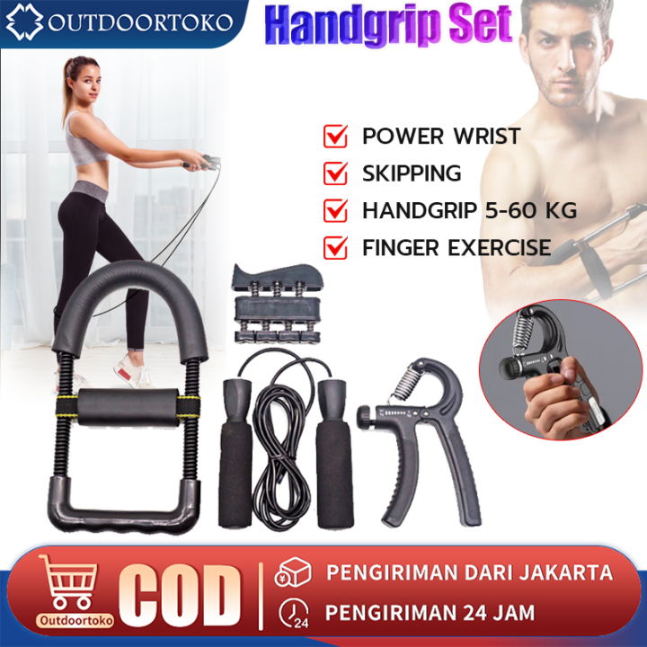 Handgrip set 5-60Kg Finger Exercise Skipping Power Wrist Alat Gym ...
