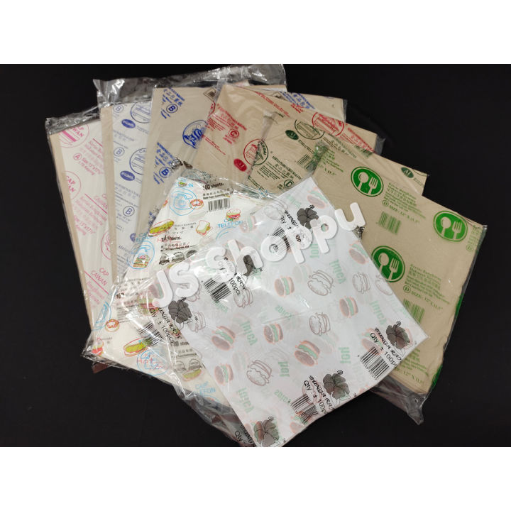 Burger Paper / Burger Wrap / Kertas Minyak Burger | Lazada
