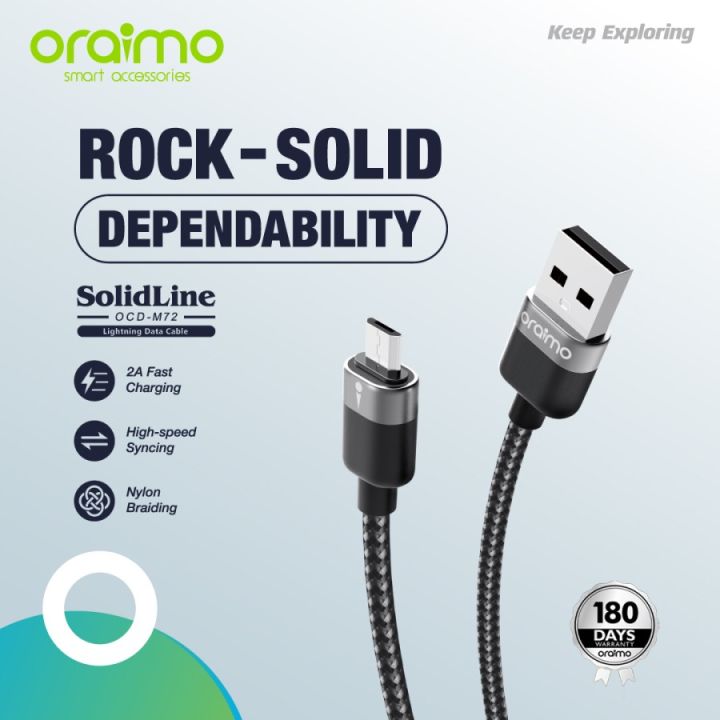 Oraimo Solidline Kabel Data Micro USB Cable 2A Fast Charging - OCD-M72 ...