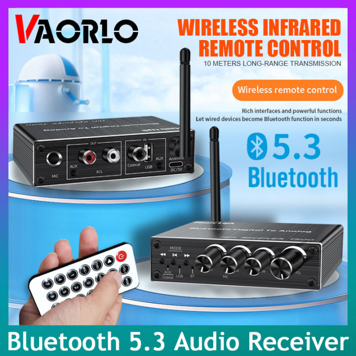 VAORLO Original HIFI lossless Bluetooth Receiver Long Range Bluetooth 5.3 AUX/R-L RCA Adapter ...