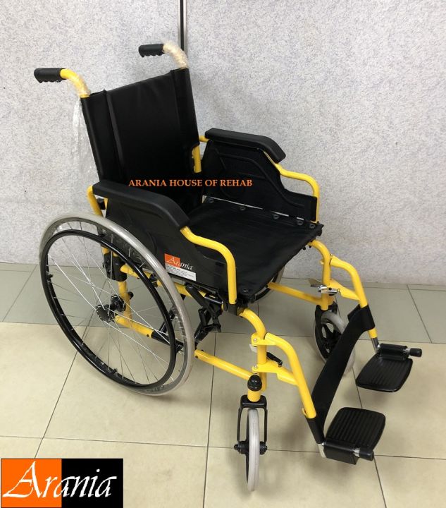 ARANIA DAF STEEL WHEELCHAIR ( FLIP UP ARMREST & DETACHABLE FOOTREST ...