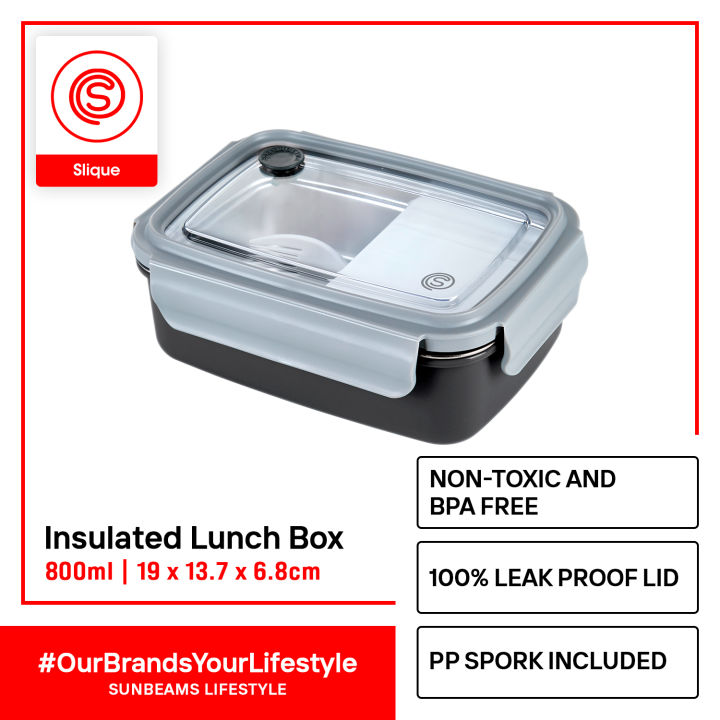 SLIQUE Premium Stainless Steel Insulated Lunch Box for Adult & Kids ...