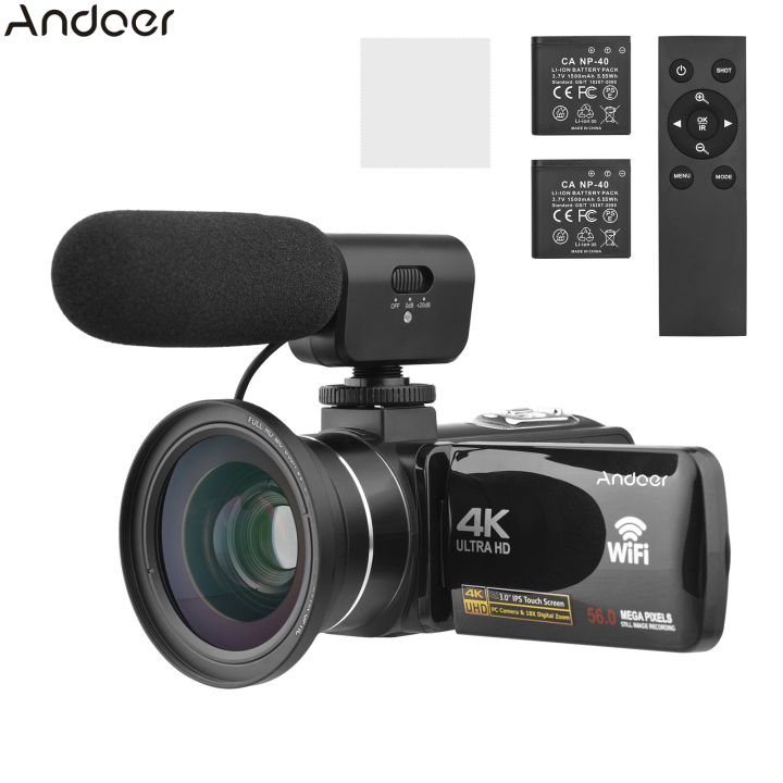 Andoer 4K Digital Video Camera WiFi Camcorder DV Recorder 56MP 18X ...