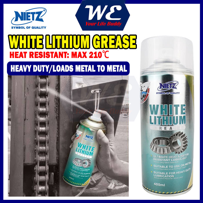 NIETZ White Lithium Grease Heavy Duty Ultimate Heat & Water Resistant ...