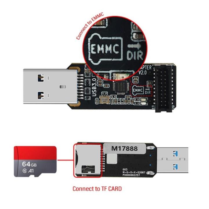 MKS EMMC Adapter V2 USB3.0 Card Reader for EMMC Module and Memory Card ...