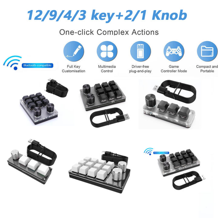 【Worth-Buy】 Macro Keyboard 9 Key 2 Knob Programmable Mechanical Keypad ...
