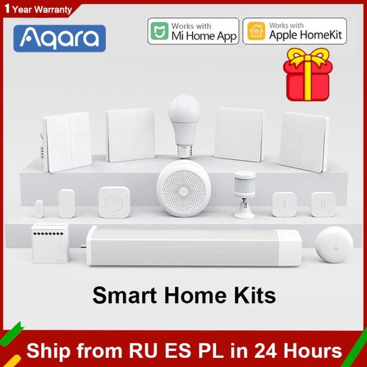 Aqara Smart Home Kits Gateway Hub M1S Curtain Wall Switch Lamp Door Motion Temperature Sensor ...