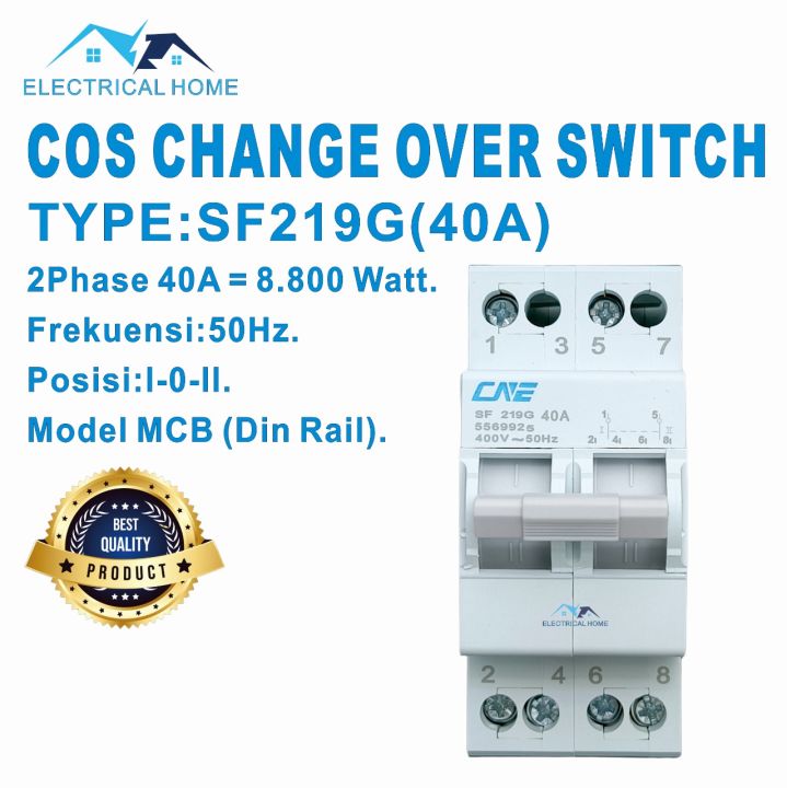 COS Change Over Switch Ohm Saklar Model MCB Din Rail 2Phase 40A CNE ...
