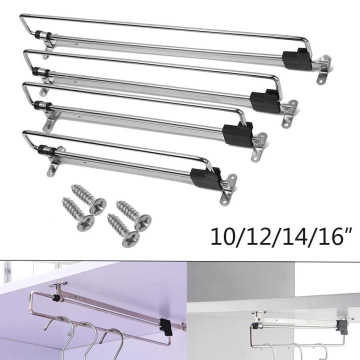 10/14/20inch Metal Telescopic Pull Out Hanger Rack Heavy Duty Wardrobe ...