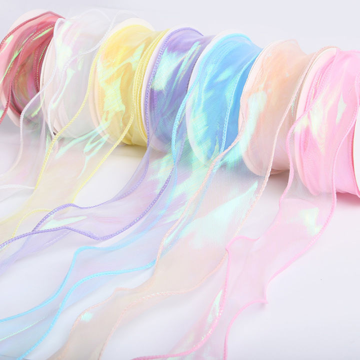 40mm Width Fishtail Ribbon 10 Yards Iridescent Ribbon Iridescent For ...