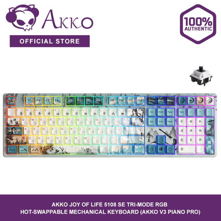 Akko Joy of Life 5108 Tri-Mode RGB Hot-Swappable Mechanical Keyboard ...