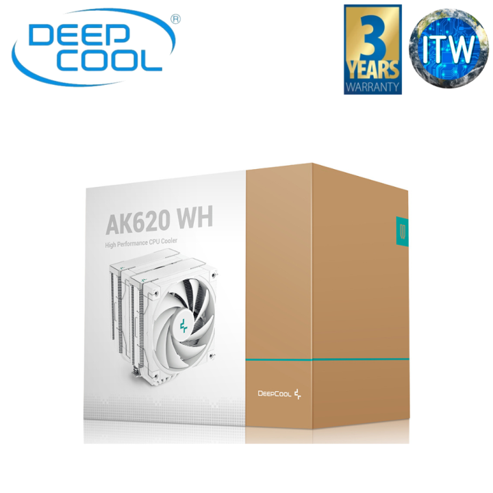 DeepCool AK620 White 120mm High-Performance Dual Tower CPU Cooler (R ...